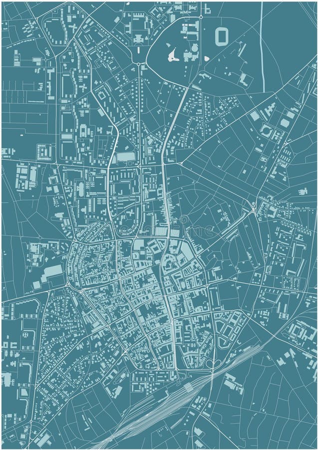 Map of the City of Debrecen, Hungary Stock Vector - Illustration of ...