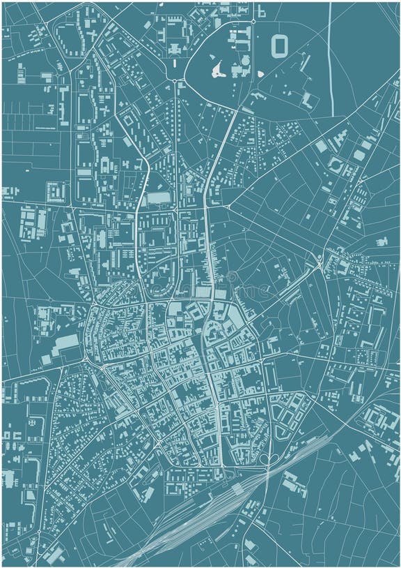 Map of the City of Debrecen, Hungary Stock Vector - Illustration of ...
