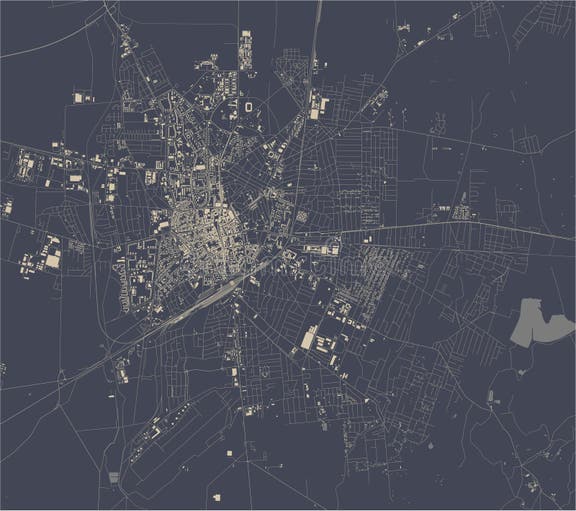 Map of the City of Debrecen, Hungary Stock Vector - Illustration of ...