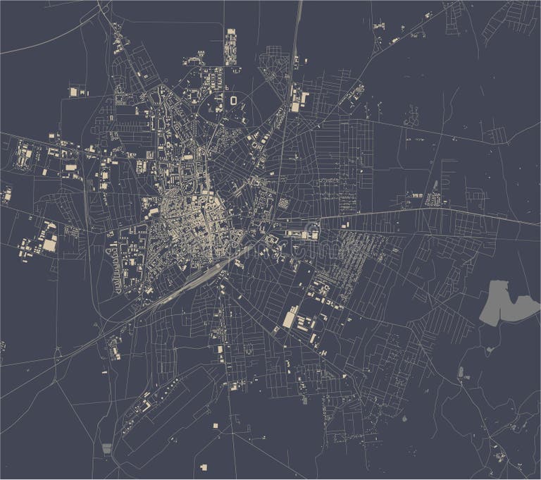 Map of the City of Debrecen, Hungary Stock Vector - Illustration of ...