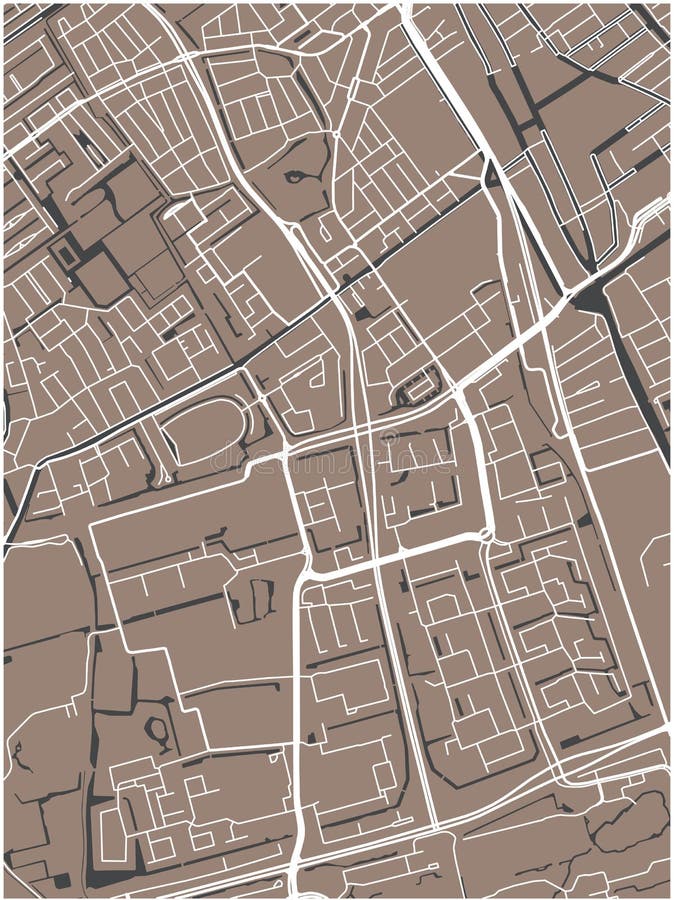Map of the City of Delft, Netherlands Stock Illustration - Illustration ...