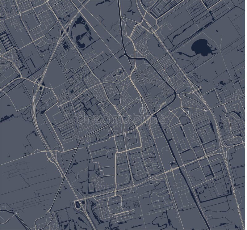 Map of the City of Delft, Netherlands Stock Illustration - Illustration ...