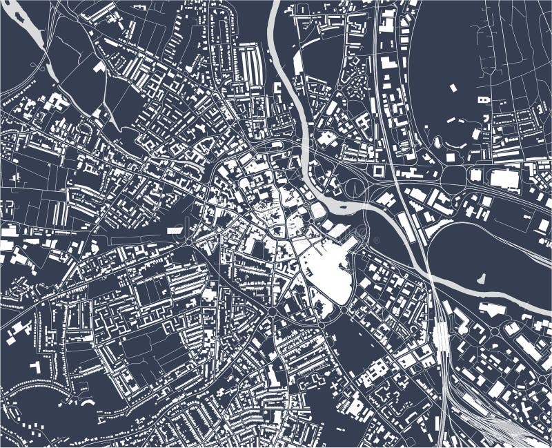 Map of the City of Derby, East Midlands, England, UK Stock Illustration ...