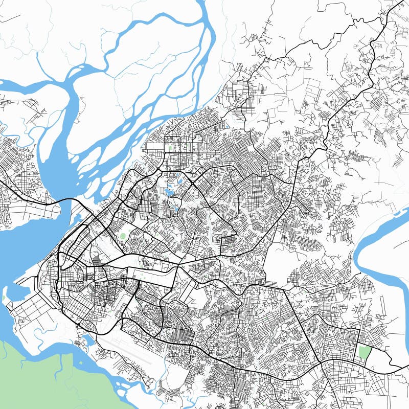 A Map of the City of Douala. Stock Illustration - Illustration of ...