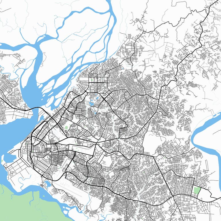 A Map of the City of Douala. Stock Illustration - Illustration of ...