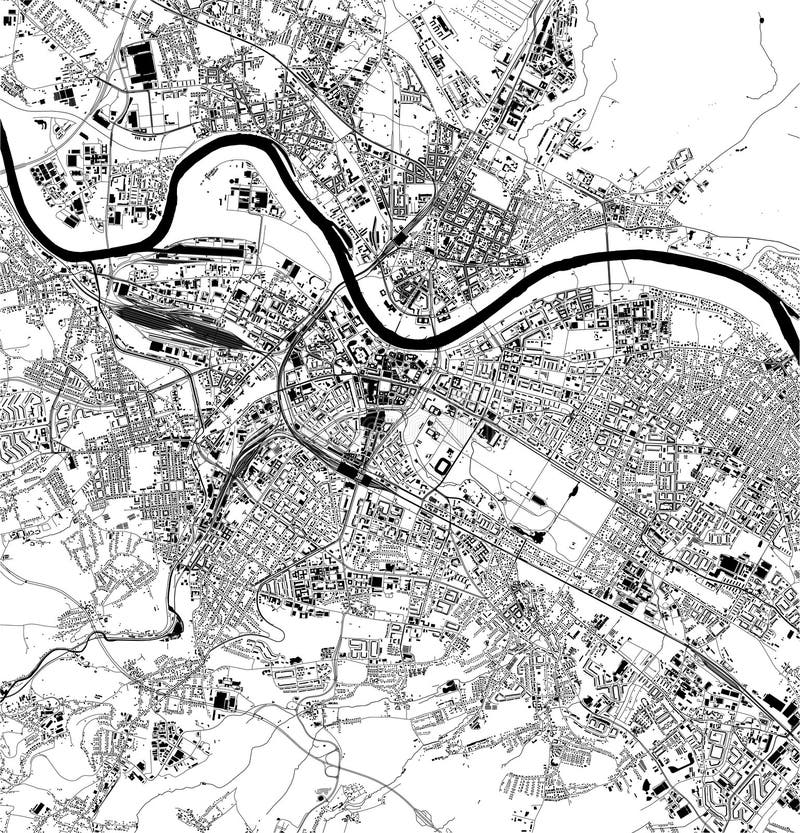 Map of the City of Dresden Saxony Germany Stock Vector - Illustration ...