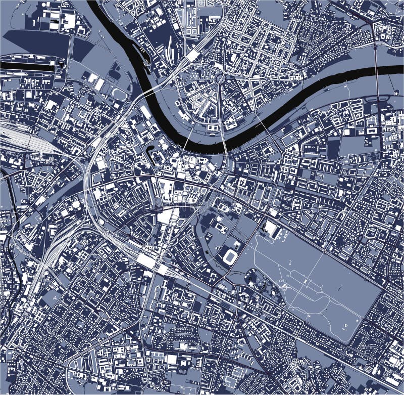 Map of the City of Dresden, Saxony, Germany Stock Vector - Illustration ...
