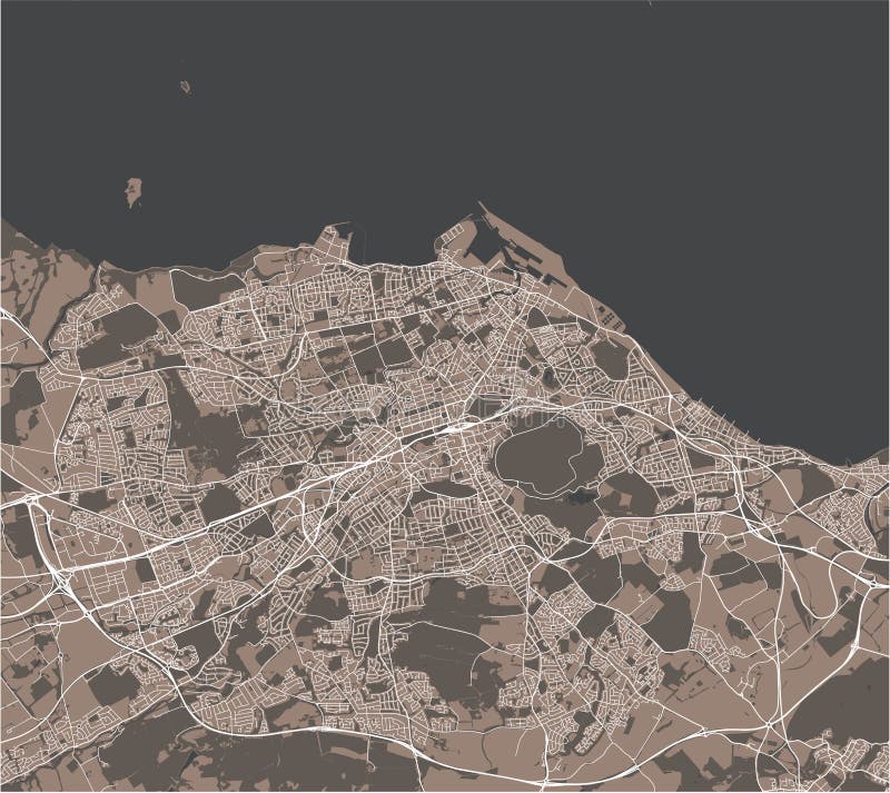 Edinburgh Map. Detailed Map of Edinburgh City Poster with Streets ...