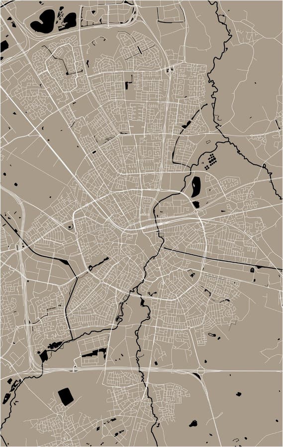 Map of the City of Eindhoven, Netherlands Stock Illustration ...