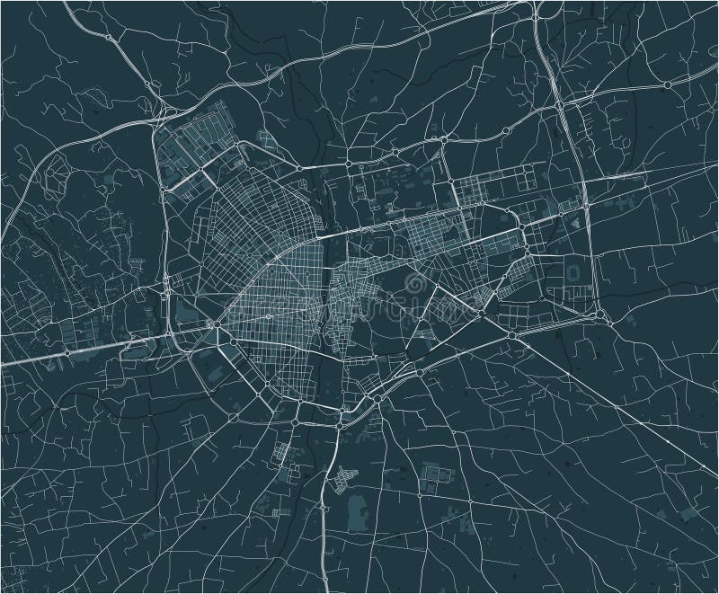 Map of the City of Elche, Spain Stock Illustration - Illustration of ...