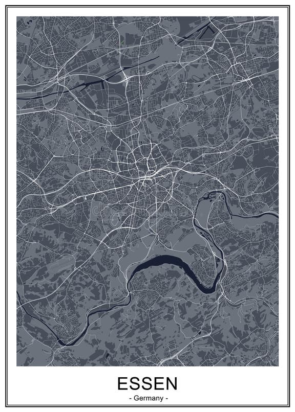 Map of the City of Essen, Germany Stock Illustration - Illustration of ...