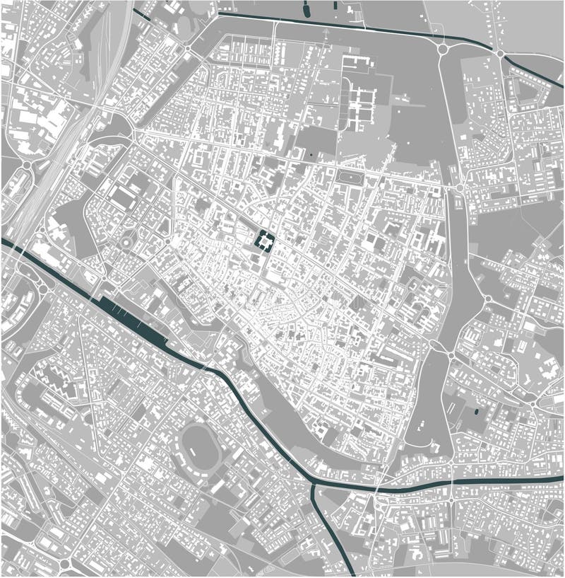 Map of the City of Ferrara, Italy Stock Vector - Illustration of town ...