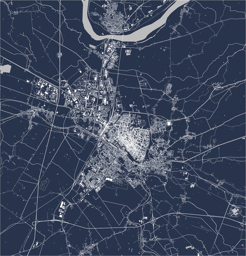 Map of the City of Ferrara, Italy Stock Vector - Illustration of road ...