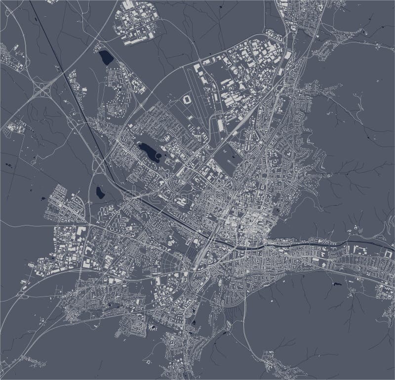 Map of the City of Freiburg Im Breisgau, Germany Stock Vector ...