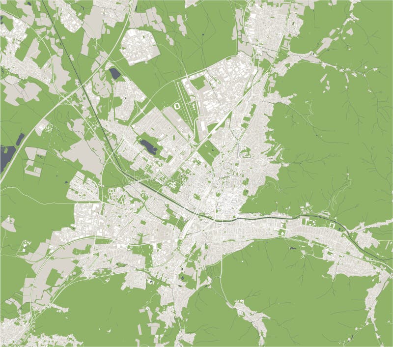 Map of the City of Freiburg Im Breisgau, Germany Stock Vector ...