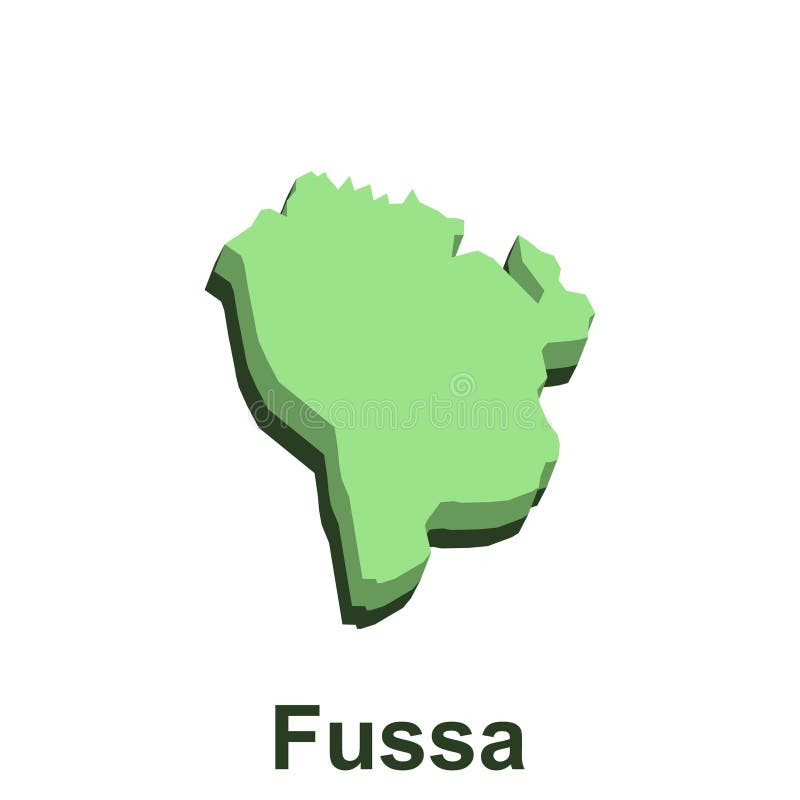 Map City of Fussa Green Color, with Blank and Names of Fussa Vector ...