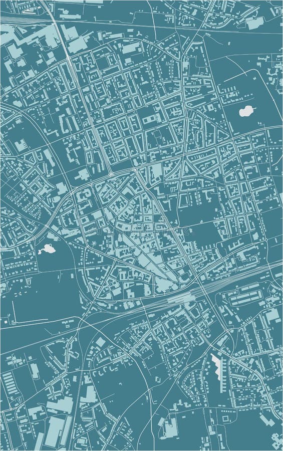 Map of the City of Gelsenkirchen, Germany Stock Vector - Illustration ...
