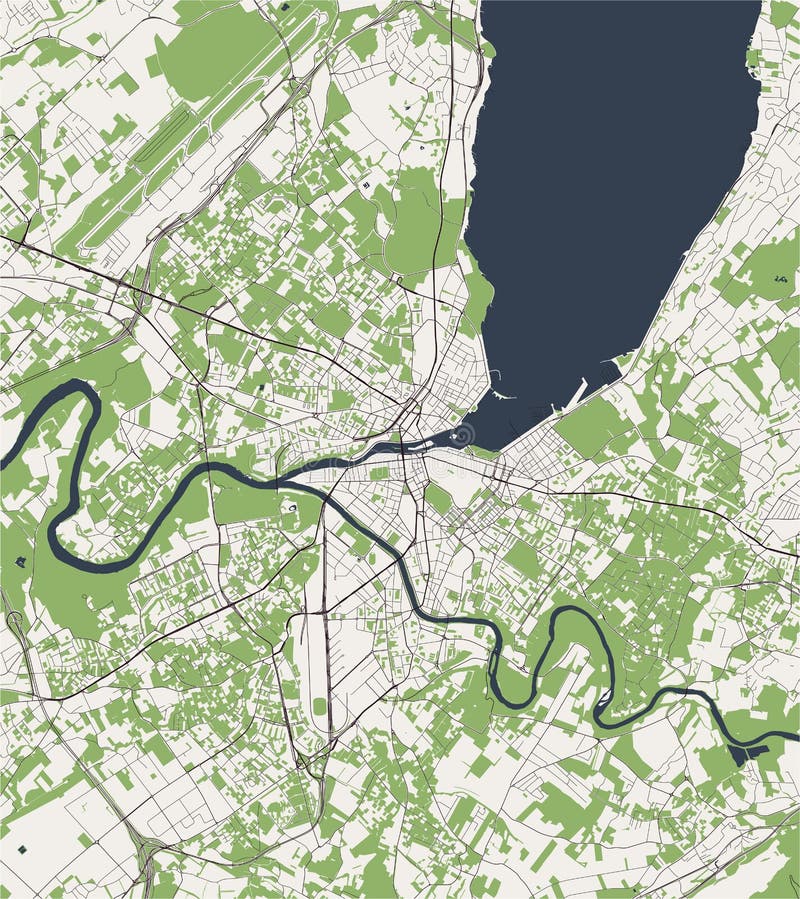 Map of the City of Geneva, Switzerland Stock Vector - Illustration of ...
