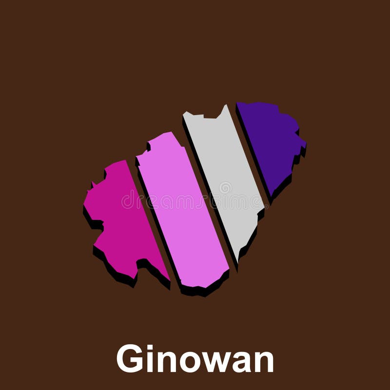 Map City of Ginowan, Map of Japan Simple Design Abstract, Modern Logo ...