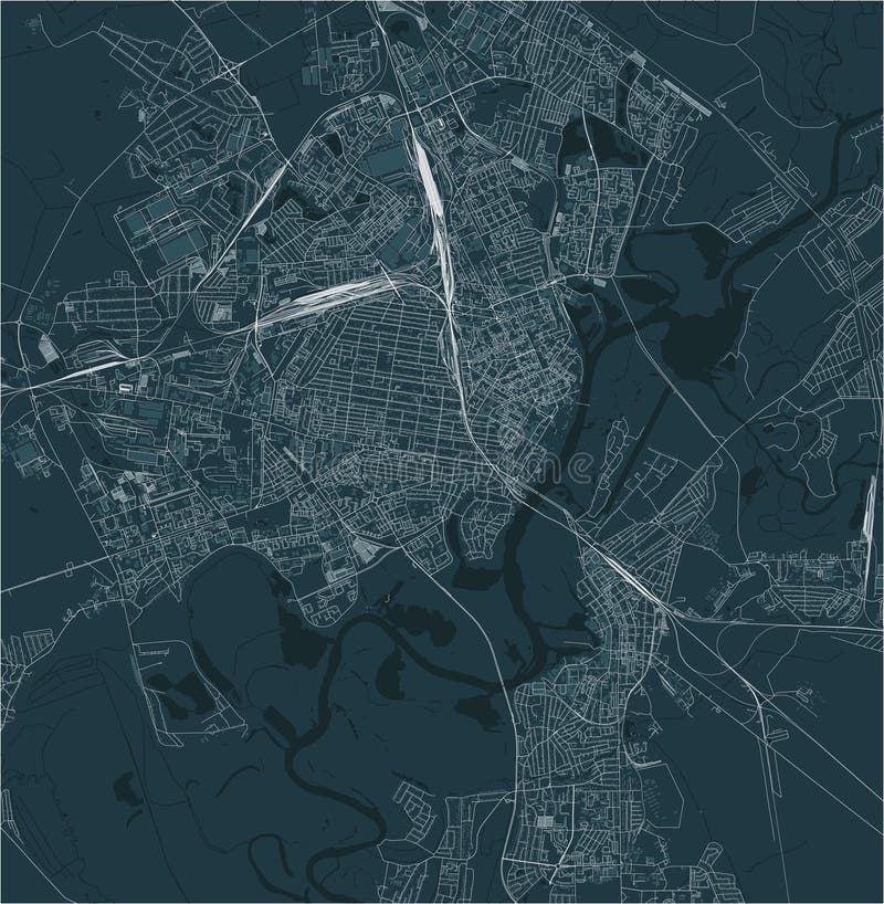 Map of the City of Gomel, Belarus Stock Vector - Illustration of scale ...