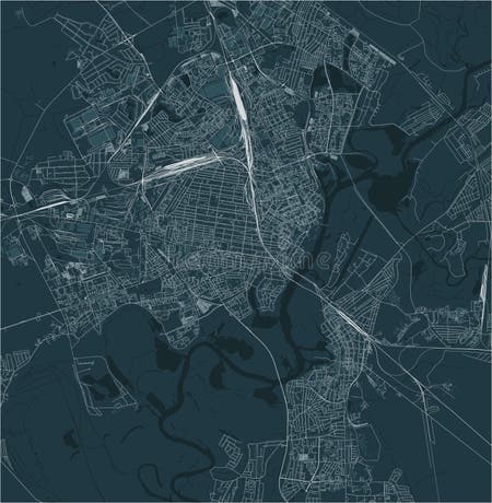Map of the City of Gomel, Belarus Stock Vector - Illustration of scale ...