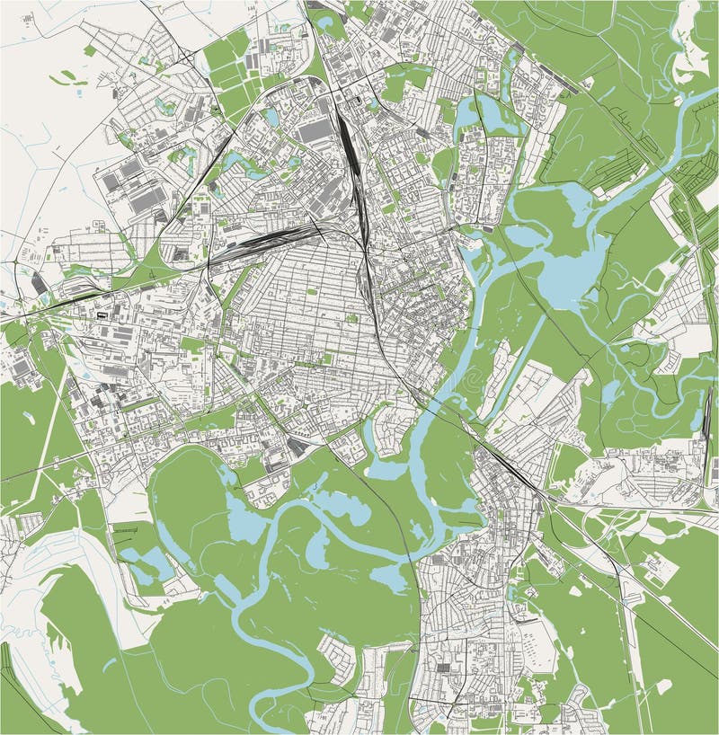 Map of the City of Gomel, Belarus Stock Vector - Illustration of ...