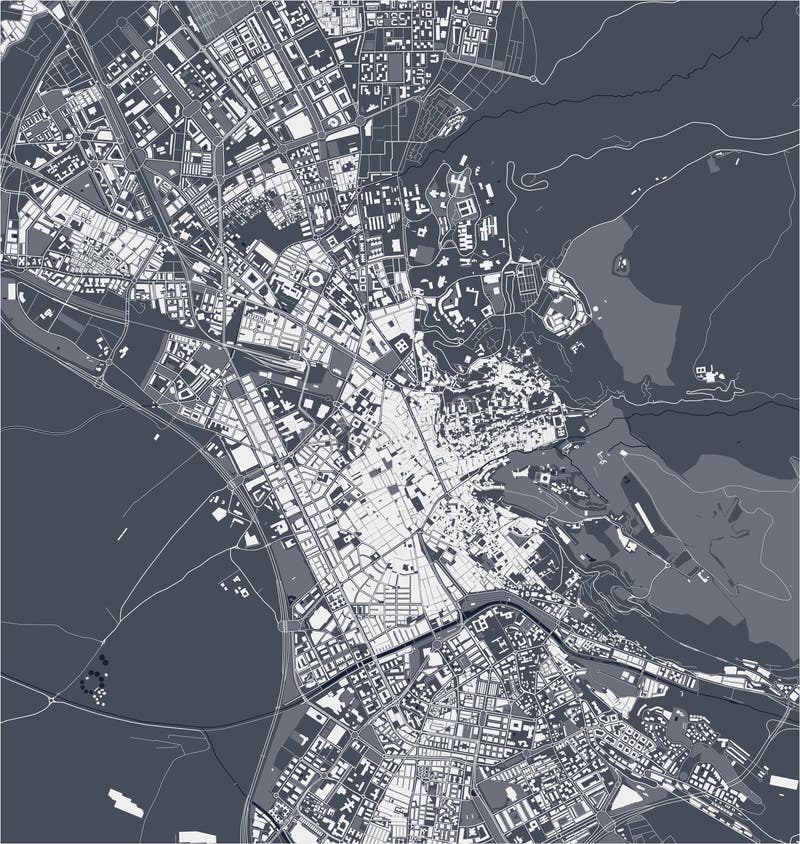 Map of the City of Granada, Spain Stock Vector - Illustration of ...