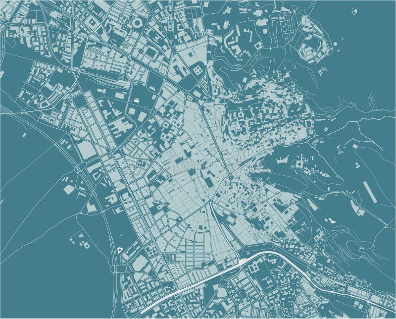 Map of the City of Granada, Spain Stock Illustration - Illustration of ...