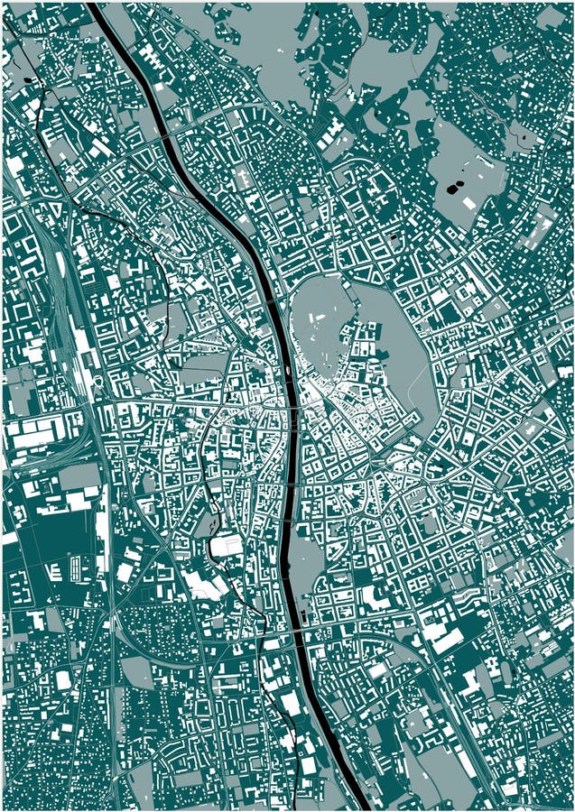 Map of the City of Graz, Austria Stock Vector - Illustration of ...