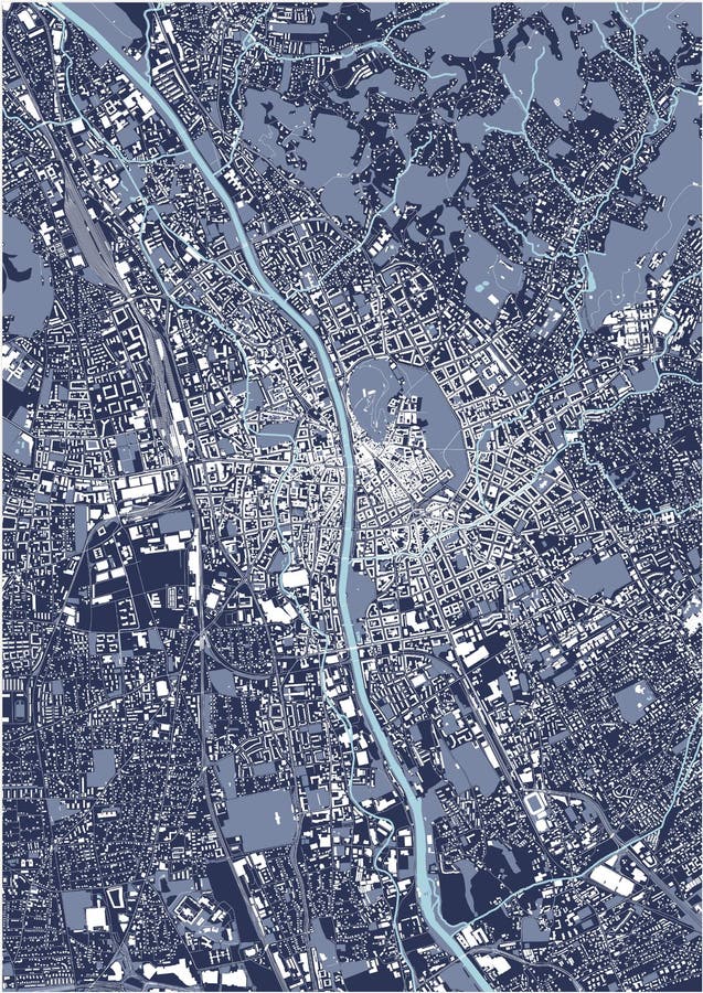 Map of the City of Graz, Austria Stock Vector - Illustration of ...