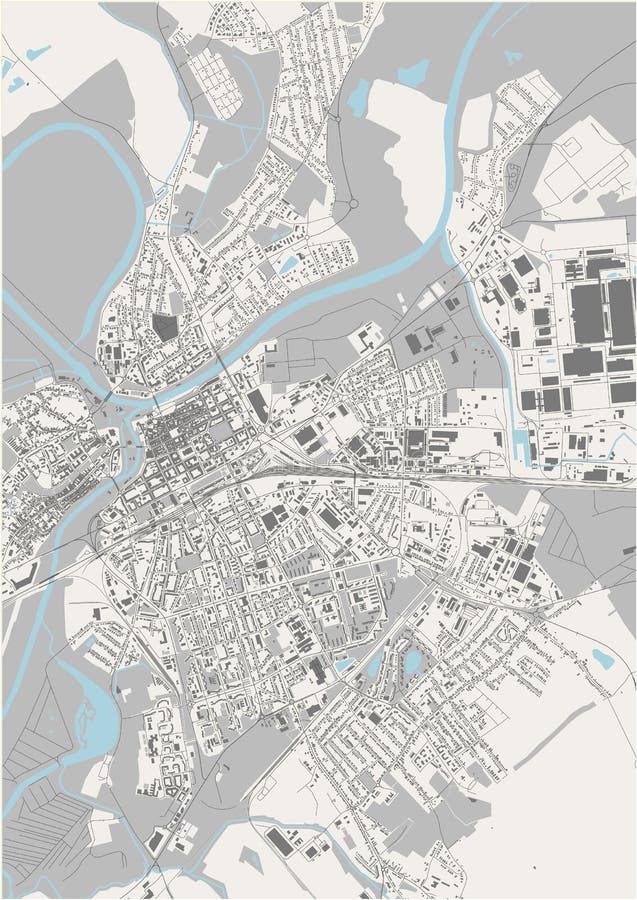 Map of the City of Gyor, Hungary Stock Vector - Illustration of ...