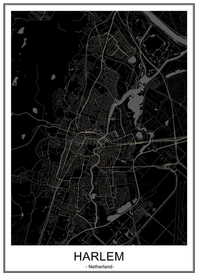 Map of the City of Haarlem, Netherlands Stock Illustration ...