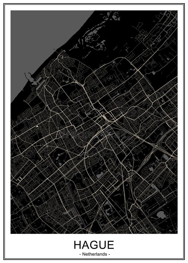 Map of the City of the Hague, Den Haag, Netherlands Stock Vector ...