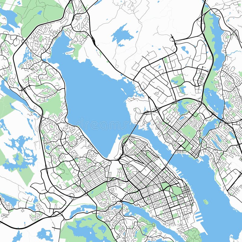 Map of the City of Halifax. Stock Illustration - Illustration of sketch ...