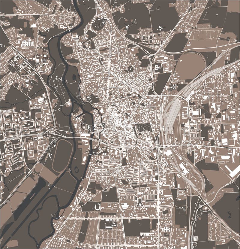 Map of the City of of Halle, Germany Stock Vector - Illustration of ...