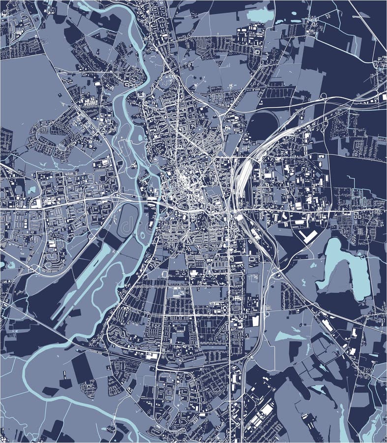 Map of the City of of Halle, Germany Stock Vector - Illustration of ...
