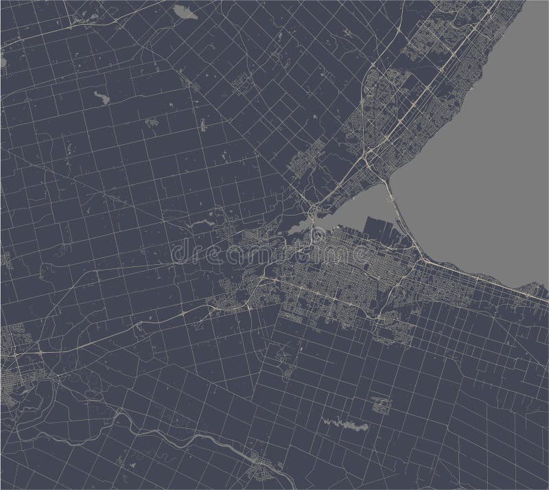 Map of the City of Hamilton, Canada Stock Illustration - Illustration ...