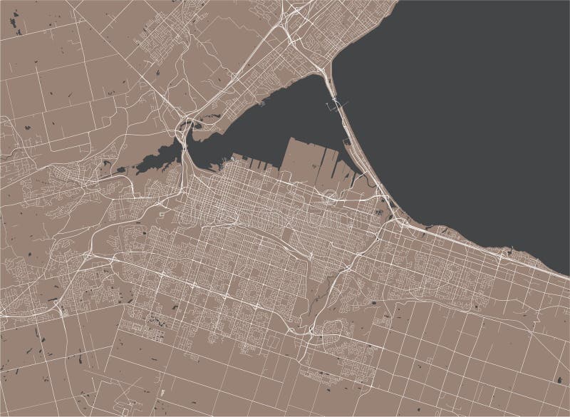 Map of the City of Hamilton, Canada Stock Illustration - Illustration ...