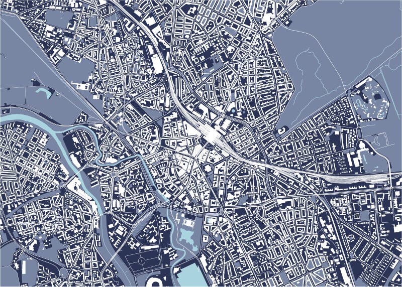 Map of the City of Hanover Germany Stock Vector - Illustration of ...