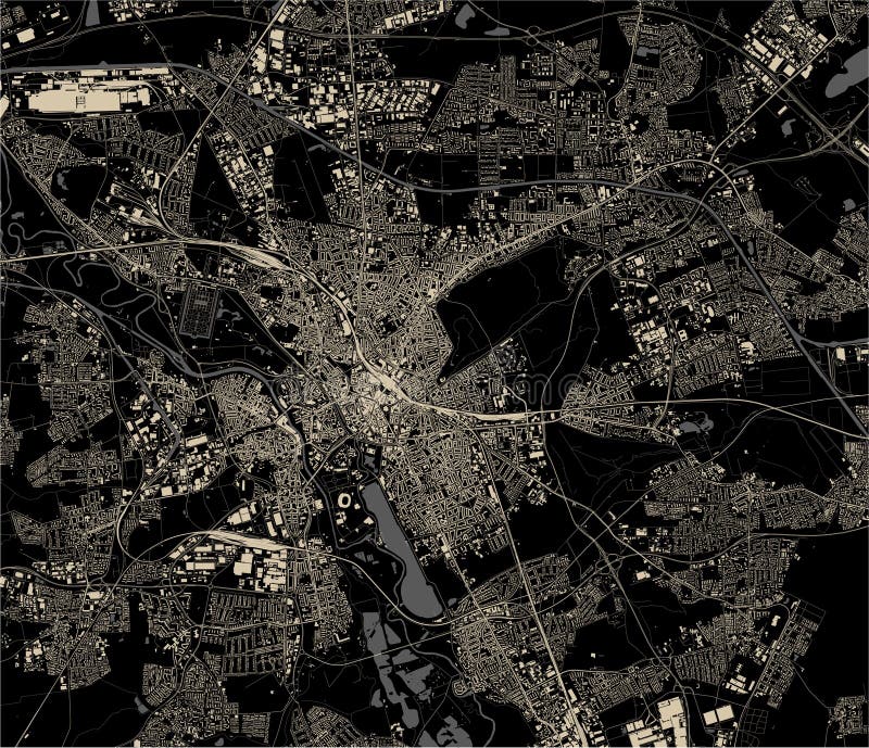 Map of the City of Hanover, Germany Stock Vector - Illustration of road ...