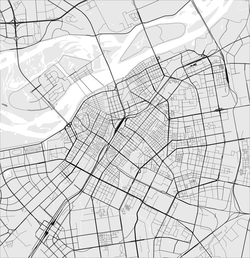 Map of the City of Harbin, China Stock Illustration - Illustration of ...