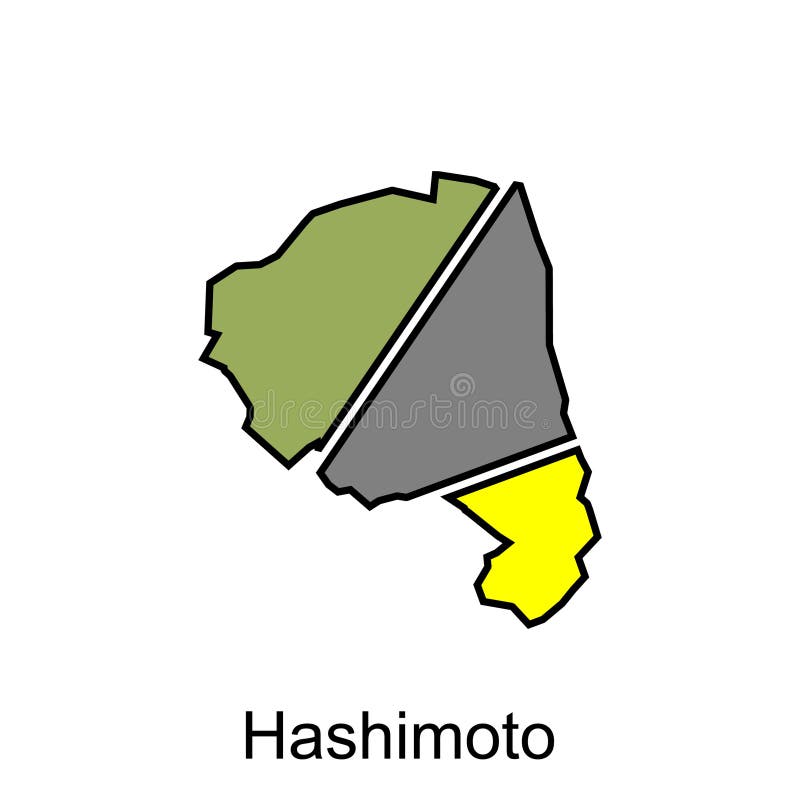 Map City of Hashimoto Design with Outline Scribble Geometric Vector ...
