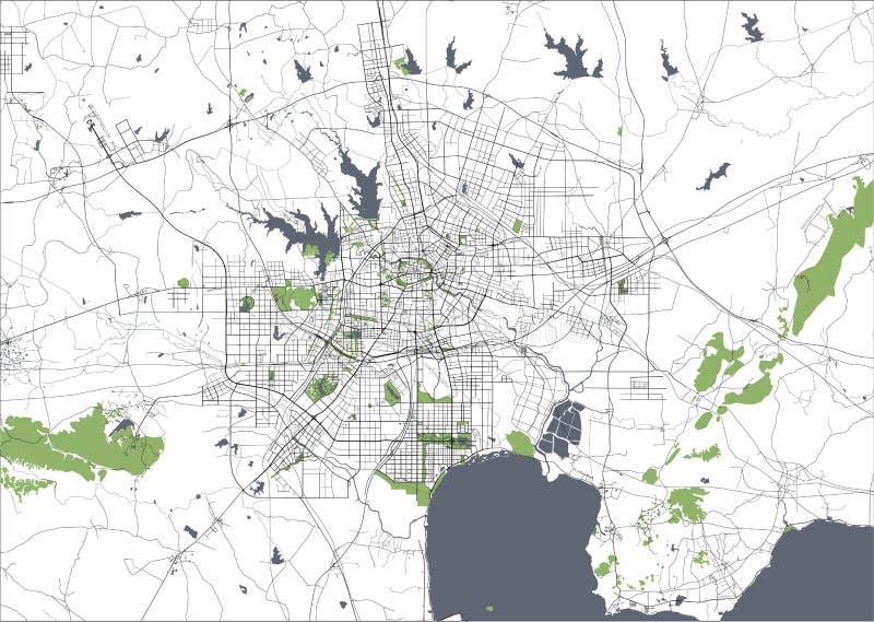 Map of the City of Hefei, China Stock Illustration - Illustration of ...