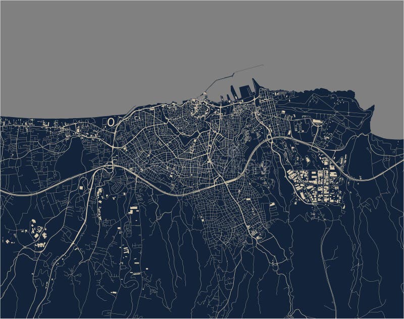 Map of the City of Heraklion, Crete, Greece Stock Illustration ...