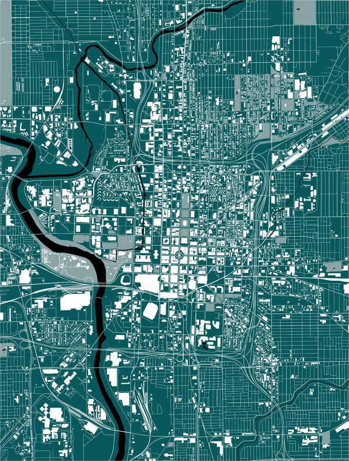 Map of the City of Indianapolis, USA Stock Vector - Illustration of ...