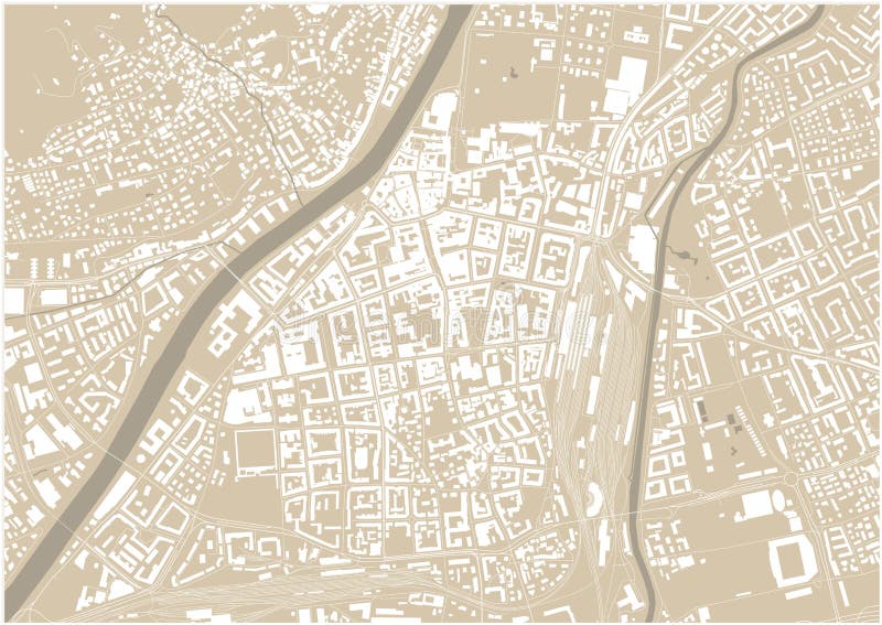 Map of the City of Innsbruck, Austria Stock Illustration - Illustration ...