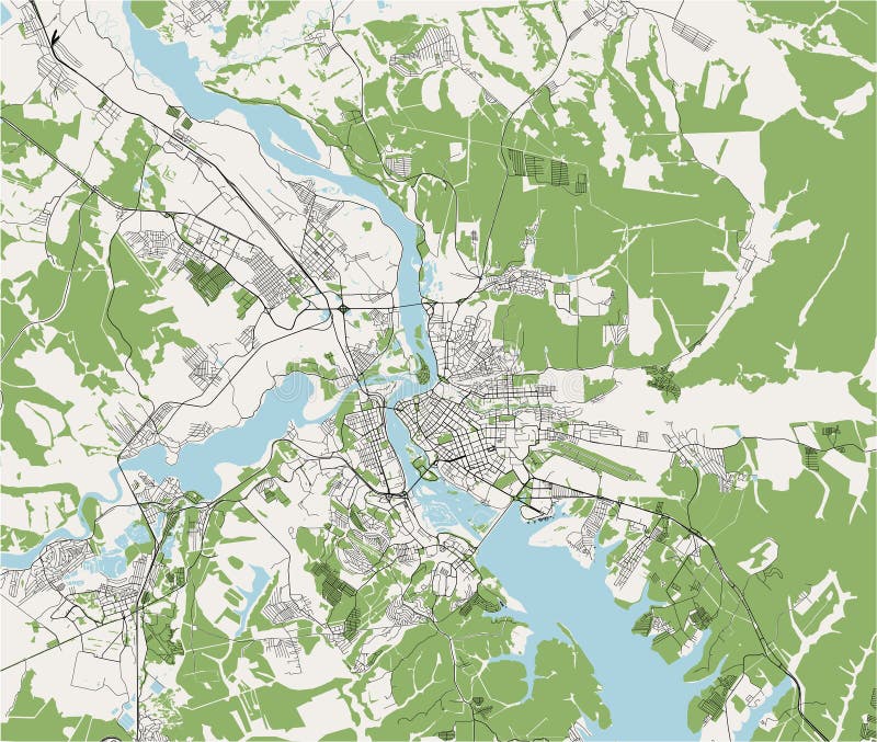 Map of the City of Irkutsk, Russia Stock Illustration - Illustration of ...