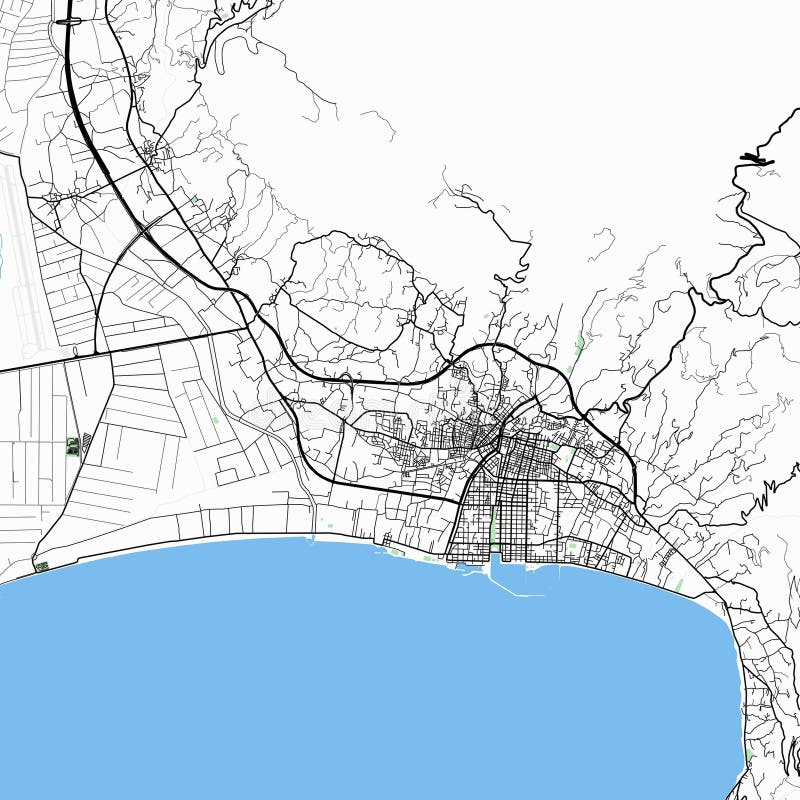 Map of the City of Kalamata. Stock Illustration - Illustration of font ...