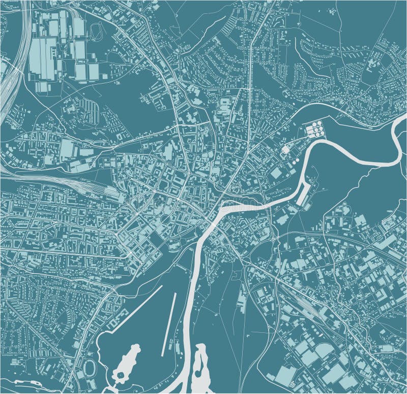 Map of the City of of Kassel, Germany Stock Vector - Illustration of ...