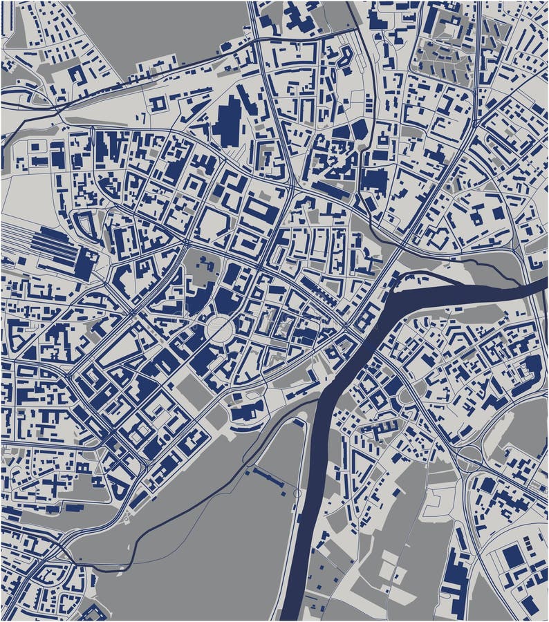 Map of the City of of Kassel, Germany Stock Vector - Illustration of ...